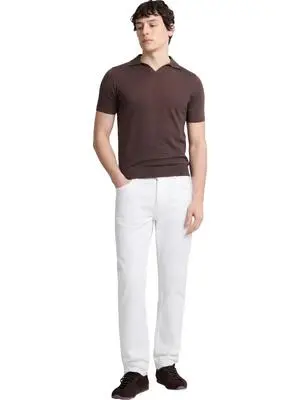 Onia Extra Fine Merino Wool Short Sleeve Johnny Collar Polo Espresso