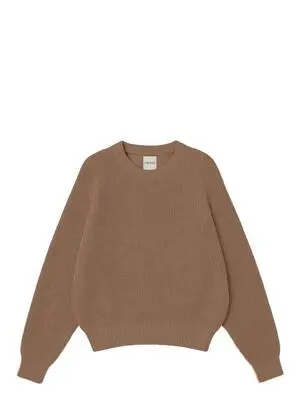 VIR VITA Cotton Crew Neck Sweater - Bark