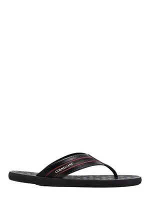 Corneliani Logo Thong Sandals - Black