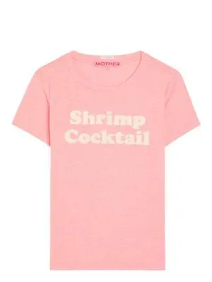 MOTHER Appliquéd Jersey T-shirt - Pink