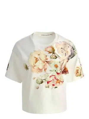 ALICE + OLIVIA Floral-Appliqué T-Shirt