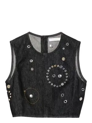 Chloé Stud-embellished Crop Top - Black