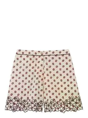 Claudie Pierlot Floral-print Embroidered Shorts - Neutrals