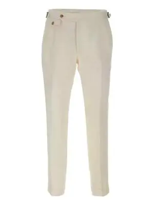 BARBA NAPOLI Pleated Linen Trousers - Neutrals