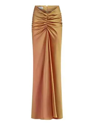Andamane Iris Gathered Draped Maxi Skirt - Gold