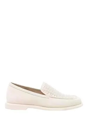 SERGIO MORETTI FIRENZE Laser-cut Pebble-grain Loafers - Neutrals