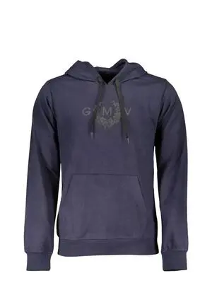 GIAN MARCO VENTURI VINTAGE Logo-print Cotton Hoodie - Blue