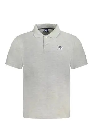 NORTH SAILS Logo-patch Short-sleeve Polo Shirt - Grey