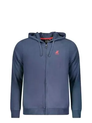 U.S. Grand Logo-embroidered Zip-up Hoodie - Blue