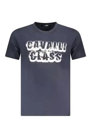 Roberto Cavalli Graffiti-style Logo-print T-shirt - Blue