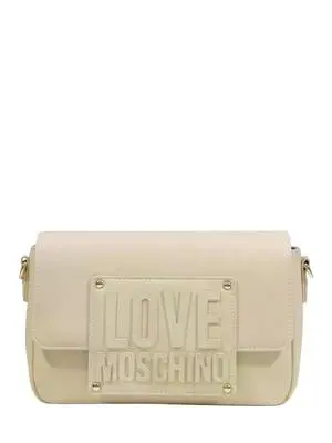 Moschino Embossed Logo-plaque Shoulder Bag - Neutrals
