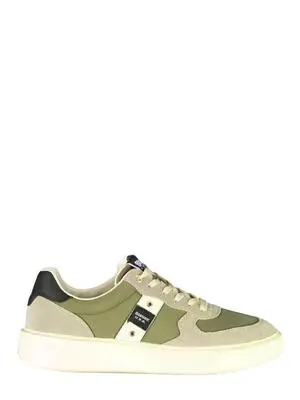 BLAUER. Suede-panelled Chunky-sole Sneakers - Green