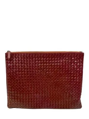 Dragon Diffusion Woven Zip Clutch Bag - Red