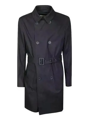Herno Belted Double-breasted Coat - Blue