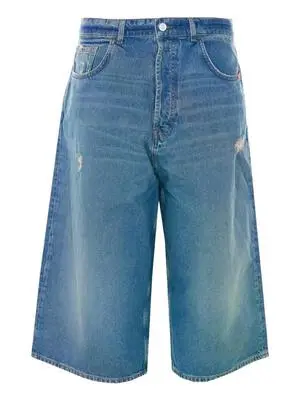 AMISH SUPPLIES Ripped-effect Denim Shorts - Blue