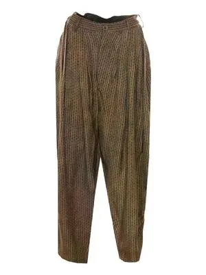 UMA WANG Geometric-patterned Priya Trousers - Green