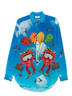The Artistylist Graphic-print Long-sleeve Shirt - Blue