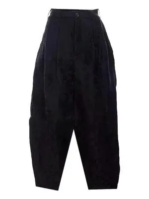 UMA WANG Piper Floral-print Trousers - Black