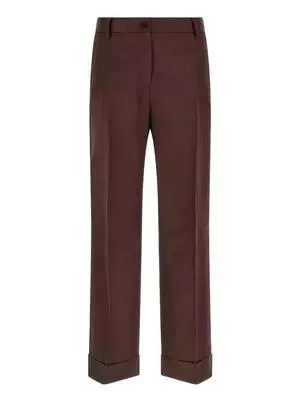Alberto Biani Pressed-Crease Trousers Brown