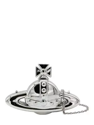 VIVIENNE WESTWOOD Orb Metallic-finish Clutch - Silver