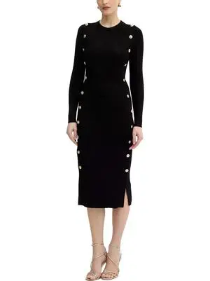 Guess Button-embellished Midi Dress - Black