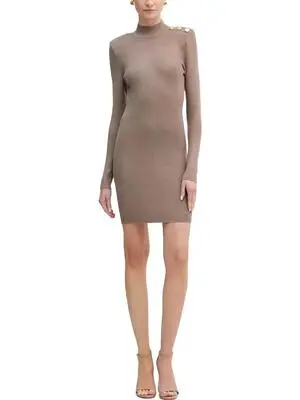 Guess Alyssia Mock-neck Mini Dress - Neutrals
