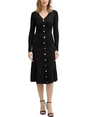 Guess V-neck Midi Dress - Black