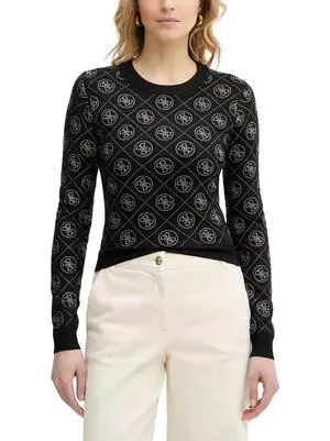 Guess Crew-neck Long Sleeve Sweater - Black