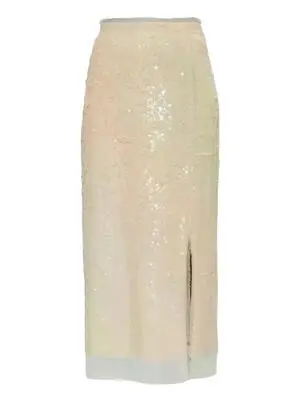 Rag & Bone Sequin-embellished Frayed Skirt - Neutrals