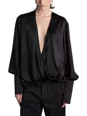 BATAKOVIC Wrap-design Blouse - Black