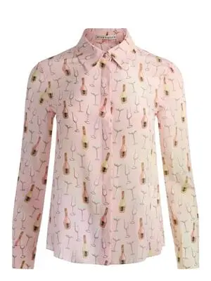 Alice + Olivia Graphic-print Button-down Shirt - Pink