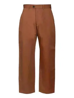 Paul Smith Slub-texture Straight Leg Trousers - Brown