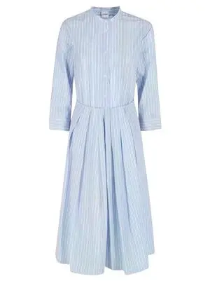 Aspesi Striped Poplin Midi Dress - Blue