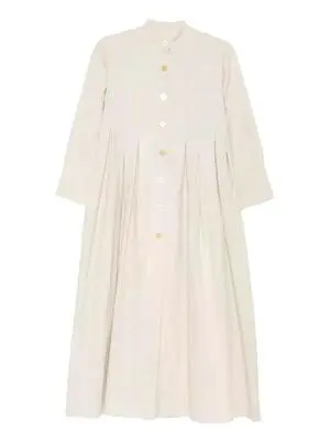 A TENTATIVE ATELIER Marga Pleated Coat - Neutrals