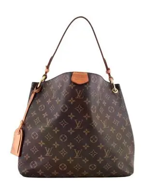 LOUIS VUITTON Graceful Handbag Monogram Canvas Pm Hobo - Brown