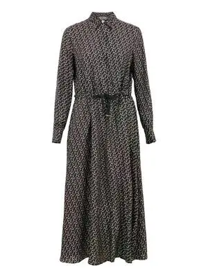 Herno Printed Silk Shirt Dress - Black