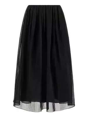 Brunello Cucinelli Organza Midi Skirt - Black