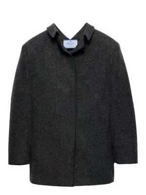 Prada Single-breasted Shetland Wool Jacket - Grey