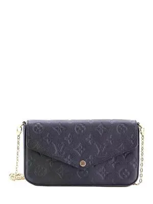 LOUIS VUITTON Felicie Pochette Monogram Empreinte Leather Crossbody Bag - Black