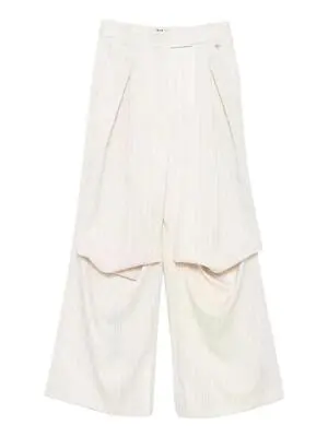 ANIYE BY Pinstriped Wide Leg Trousers - Neutrals