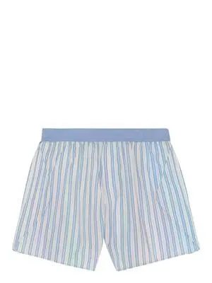 GANNI Striped Waistband Shorts - Blue