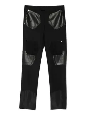 LES HOMMES Panelled Trousers With Stud Detailing - Black