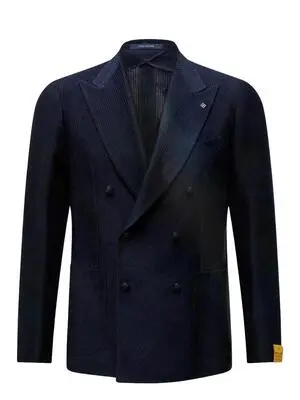Tagliatore Double-breasted Textured Blazer - Blue