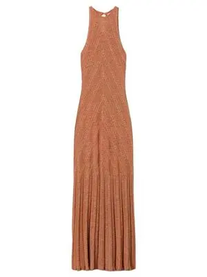 TWINSET Lurex-detail Maxi Dress - Pink