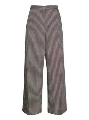 ELENA MIRÒ Pinstriped Wide-leg Trousers - Grey