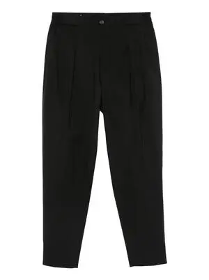 BRIGLIA 1949 Pleated Trousers With Elasticated Waistband - Black