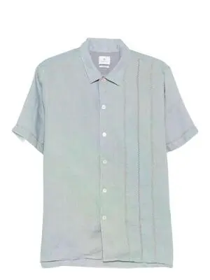Paul Smith Embroidered-detail Short-sleeve Shirt - Blue