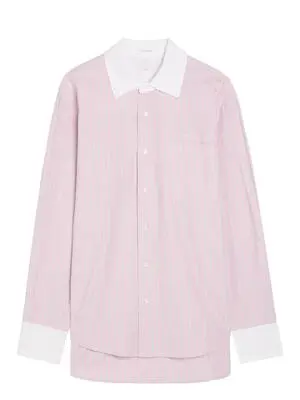 MOTHER Striped Cotton Shirt - Pink