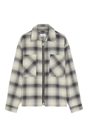 ASKYURSELF Raw Summer Plaid Flannel Overshirt - Black