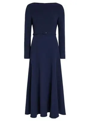 Roland Mouret Belted Wool Midi Dress - Navy